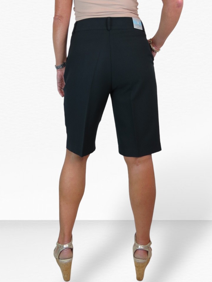 Ladies High Waist Tailored Knee Length Shorts Summer Smart Casual Day ...