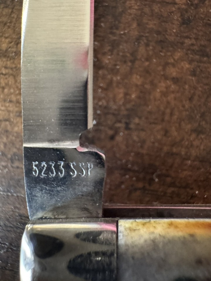 Case XX Stag Small Pen Pocket knife 1977 5233 SSP Blue Scroll | eBay