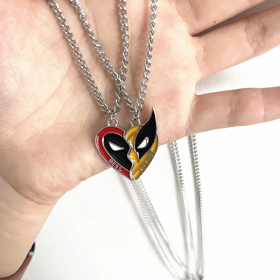 New Deadpool Wolverine Best Friends Pendant Choker Necklace Charm BFF ...