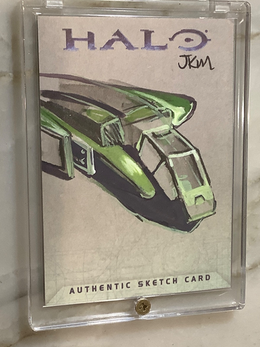 Halo Trading Card 2007 Topps Authentic Myler Artist Sketch JKM 1/1 Drop ...