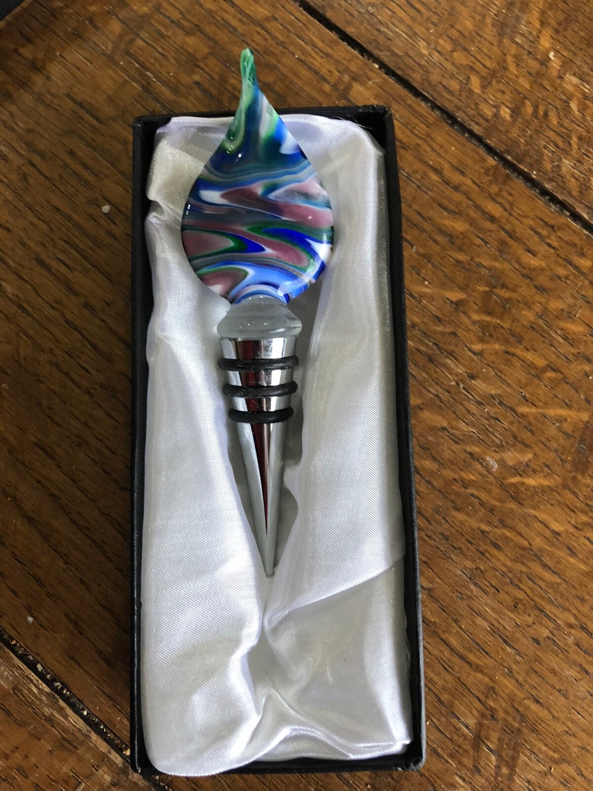 Vintage Murano Art Deco Collection Glass Wine bottle Stopper Swirled ...