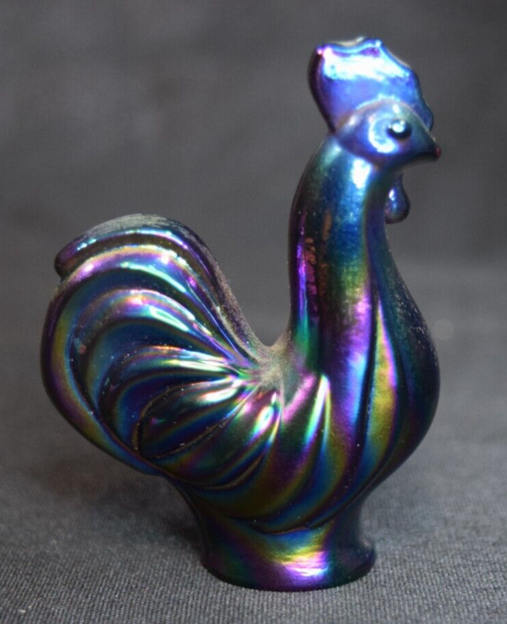 Vintage Fenton Carnival Glass Amethyst Iridesccent Rooster Figurine | eBay