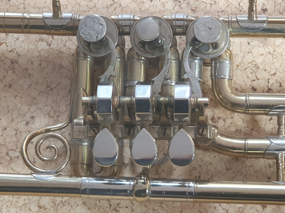 Beautiful old & rare trumpet, high pitch? "Heckel snake", octogonal ...