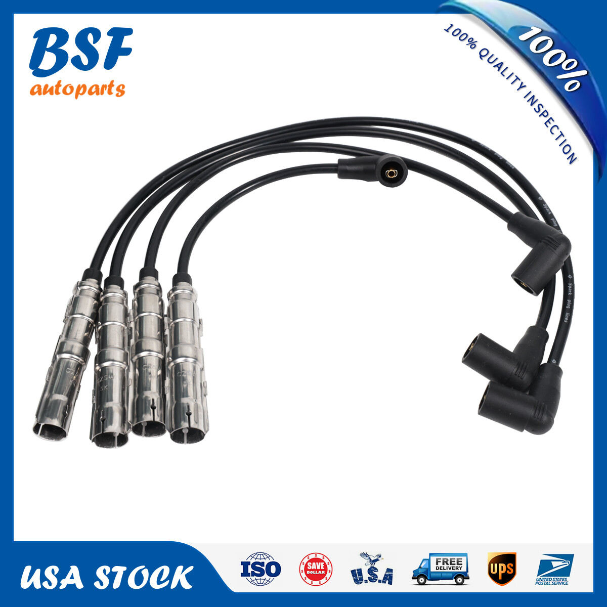 4* Set Of Ignition Lead Wires For VW Passat 1997-2011 1.6/2.0 8V ...