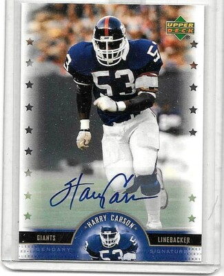 HARRY CARSON 2005 UD NFL LEGENDS LEGENDARY SIGNATURES CERTIFIED ...