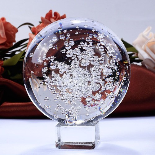 60mm Transparent Crystal Bubbles Ball Glass Globe Miniature Gift Home ...