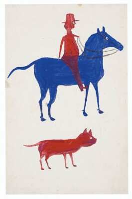Bill Traylor : Red Man on Blue Horse : Archival Quality Art Print 11x17 ...