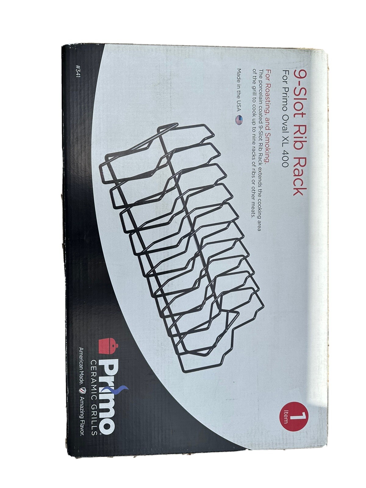 Primo Ceramic Grills 9 Slot Rib Rack For ceramic Smokers (Egg, Kamado ...