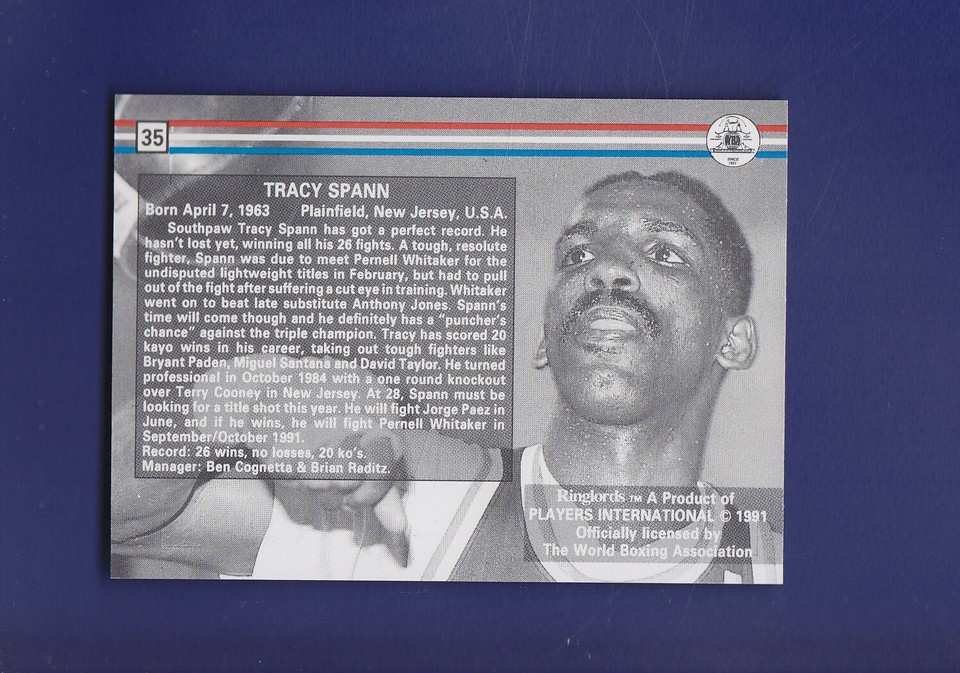 Tracy Spann 1991 Players International Ringlords WBA Boxing #35 (MINT ...