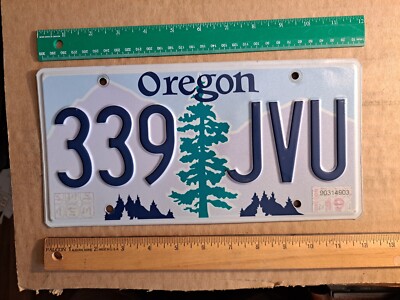 License Plate, Oregon, Pine Tree, 2019, Passenger, 339 JVU | eBay
