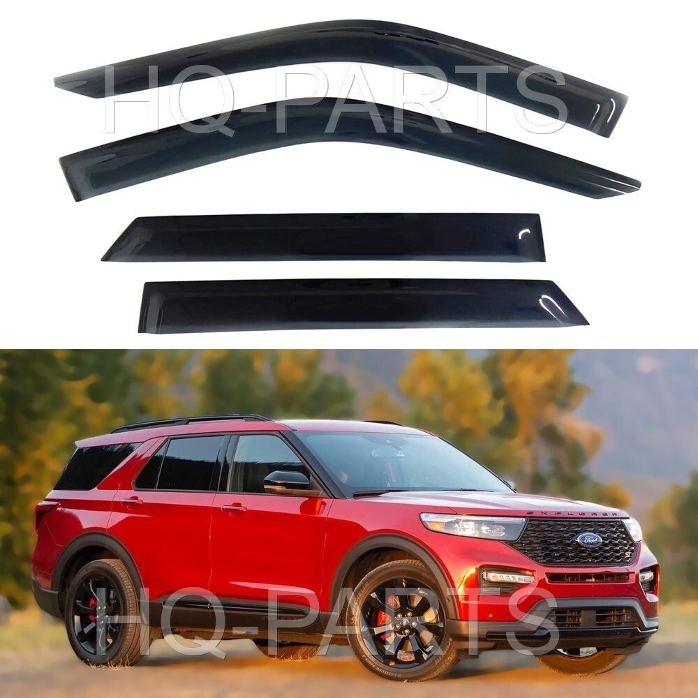 For 20-24 Ford Explorer Smoke Tint Window Visor Wind Rain Guard Vent ...