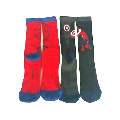 Marvel Spiderman Boy's Athletic Crew Socks Red/Black Size M(4-9) Lot of ...