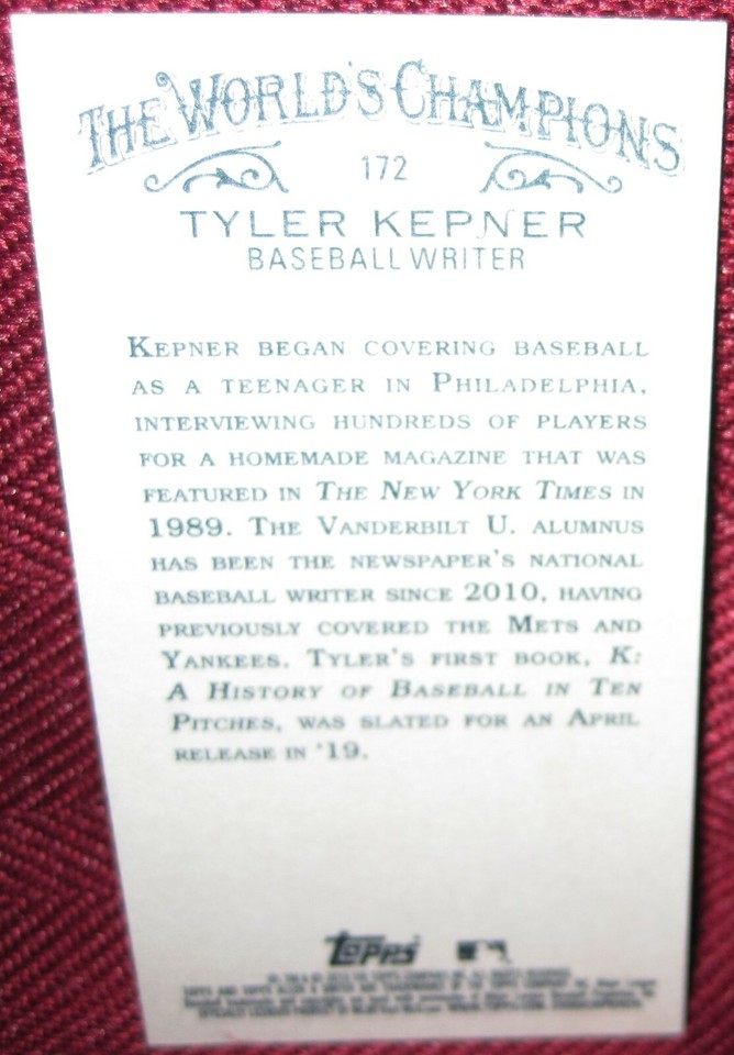 2019 TOPPS ALLEN & GINTER MINI BLACK BORDER #172 TYLER KEPNER BASEBALL ...