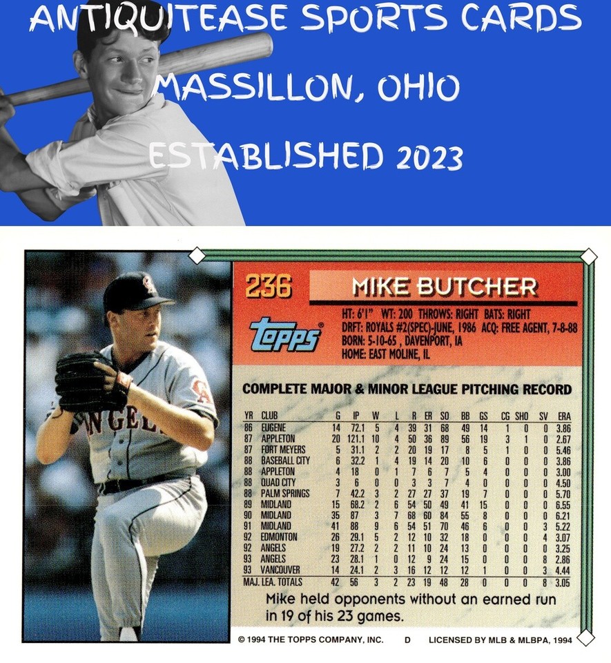 1994 Topps Gold #236 Mike Butcher | eBay