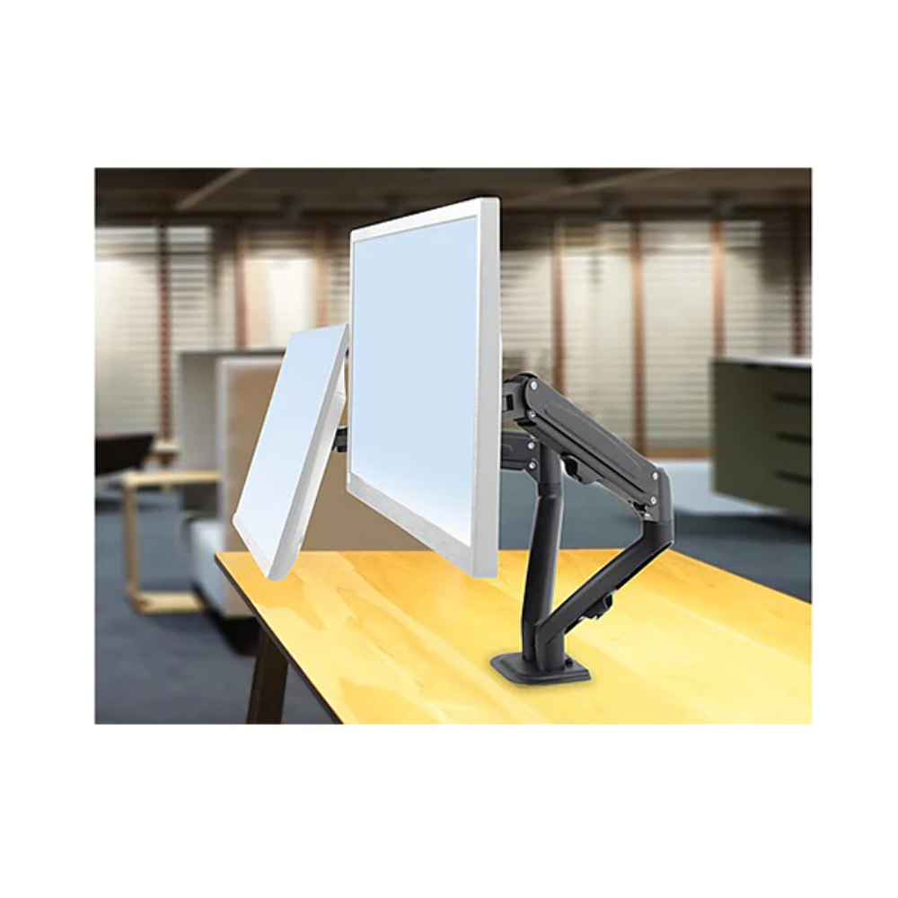 Dual Screen Gas Strut Monitor Stand Mount Desktop Bracket | eBay Australia