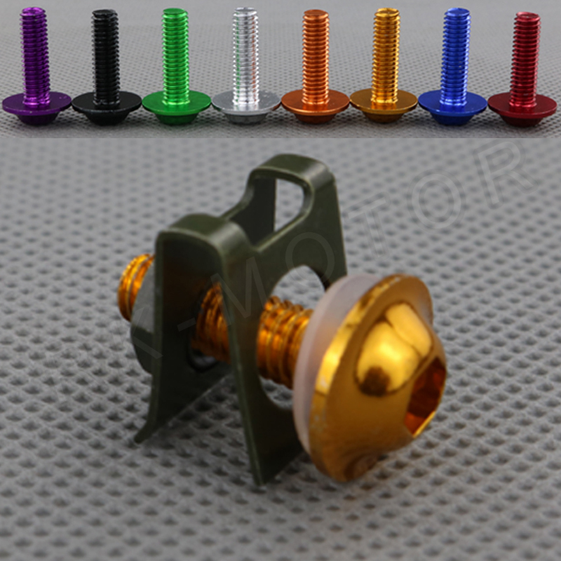 1pc M6 Alloy Motor Fairings Bolts Fastener Clips Spring Nuts Fit For ...