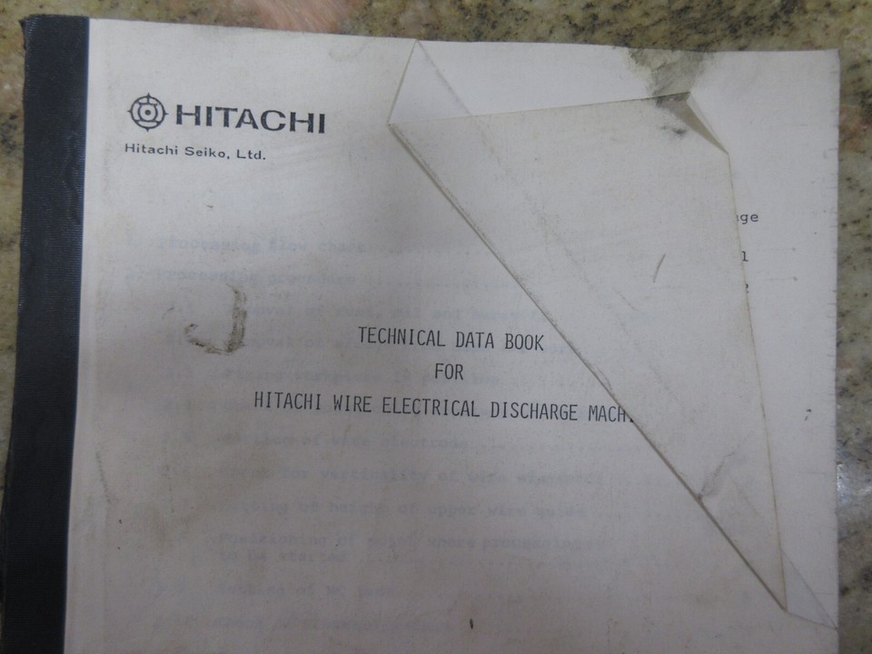 HITACHI H-CUT-304 CNC EDMOPERATING PROCEDURAL MANUAL H-CUT TECHNICAL ...