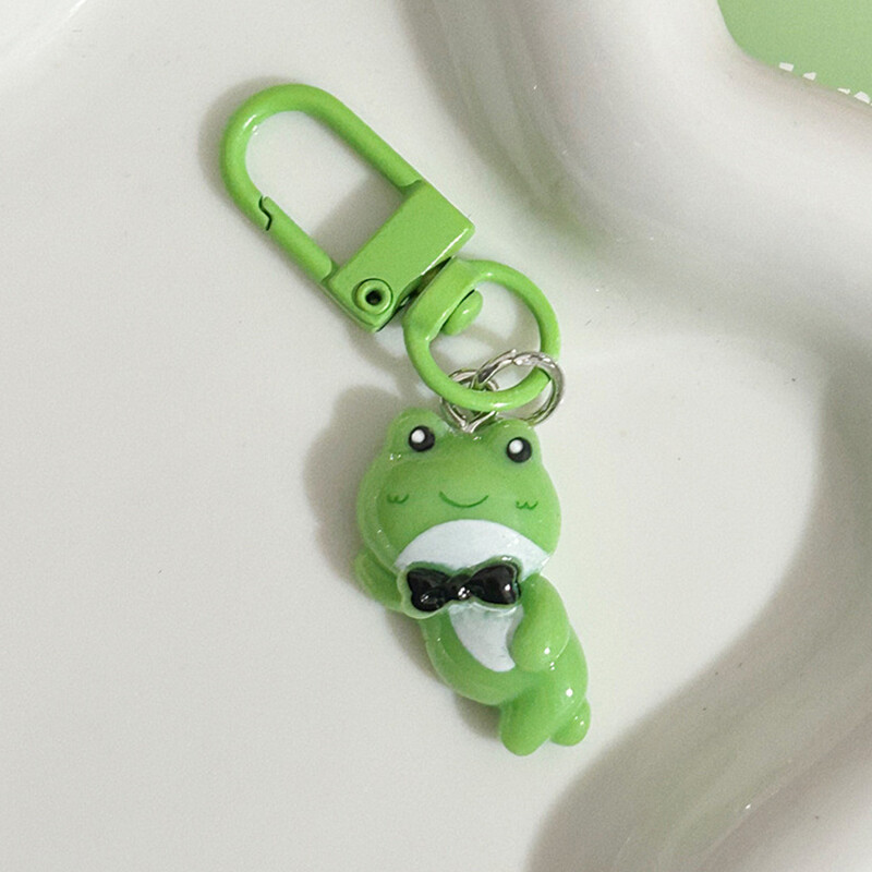 Cute Cartoon Green Frog Keychain Lovely Animal Keyring Handbag Pendant ...