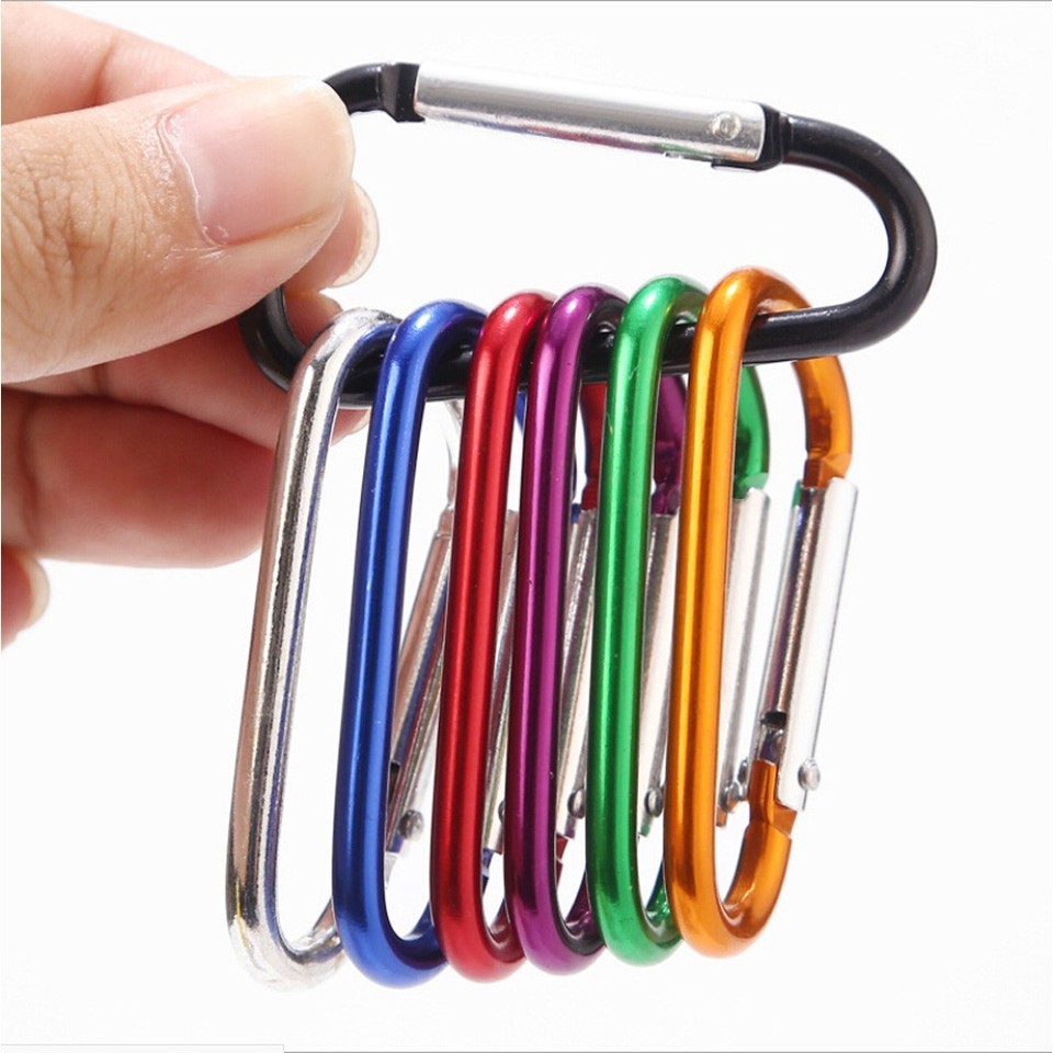 10pcs Carabiner D-Ring Key Chain Clip Hook Outdoor Camping Buckle Snap ...
