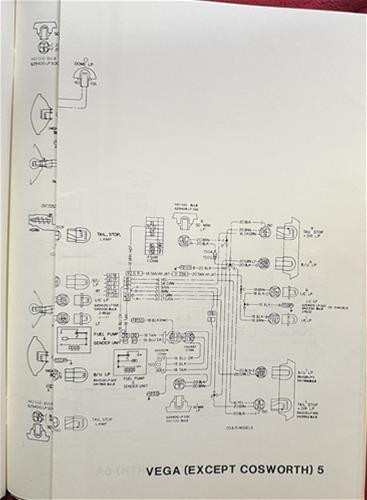 1976 Chevrolet Vega Original Foldout Wiring Diagram Electrical ...