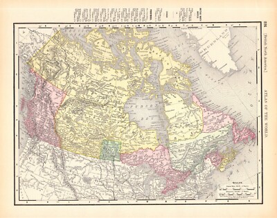 1895 Antique Canada Map Vintage Map of Canada Wall Decor 756 | eBay