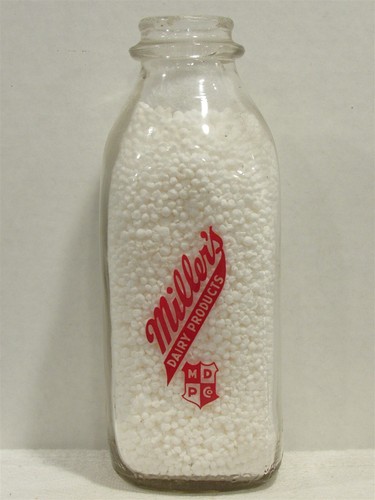 SSPQ Milk Bottle Miller Miller's Dairy Products 1947 LOCATION??? | eBay