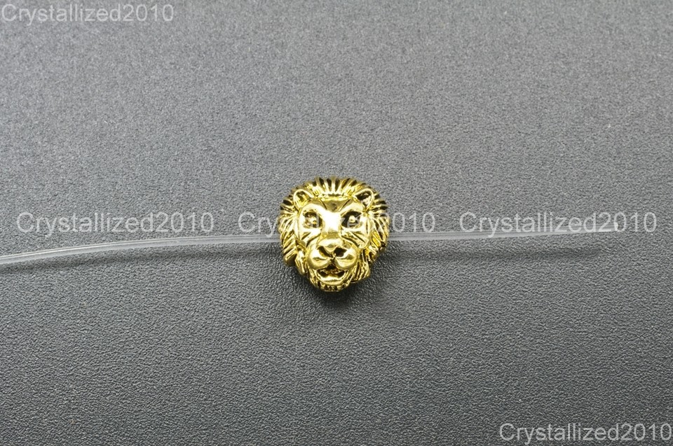 Solid Metal Lion Head Bracelet Necklace Connector Charm Beads Silver ...