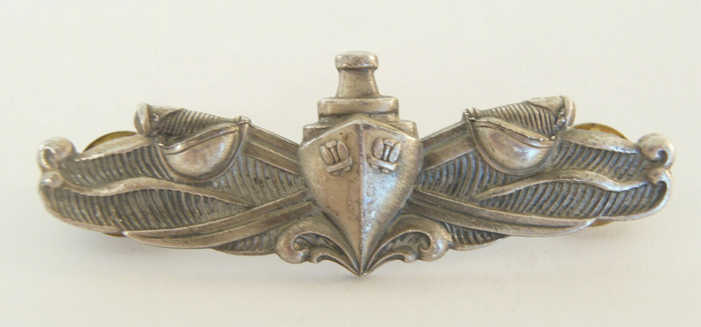 Military Pin Badge Lapel Double Silver Sabres Shield 3" - Silver ...
