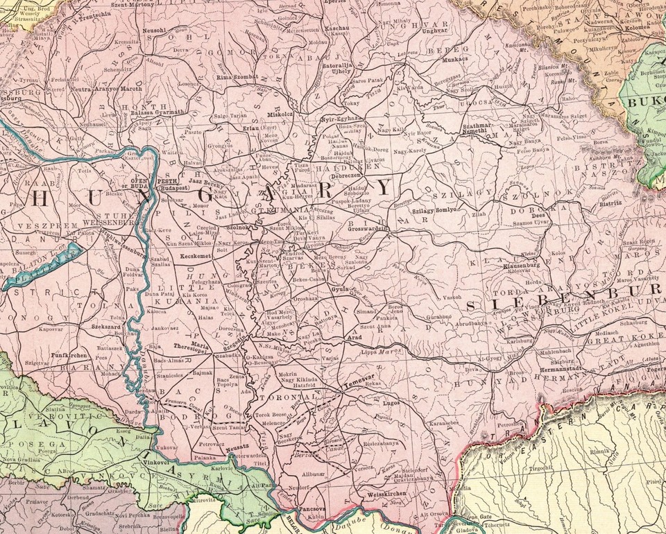 1901 Antique AUSTRIA HUNGARY Map George Cram Austro Hungarian Monarchy ...