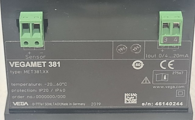 Vega MET381.XX Vegamet 381 Level Probe Relay Output T139635 for sale ...