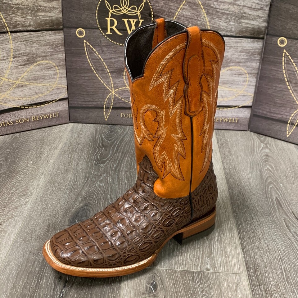 MEN'S REYWELT RODEO COWBOY ALLIGATOR BOOTS GENUINE LEATHER WESTERN ...
