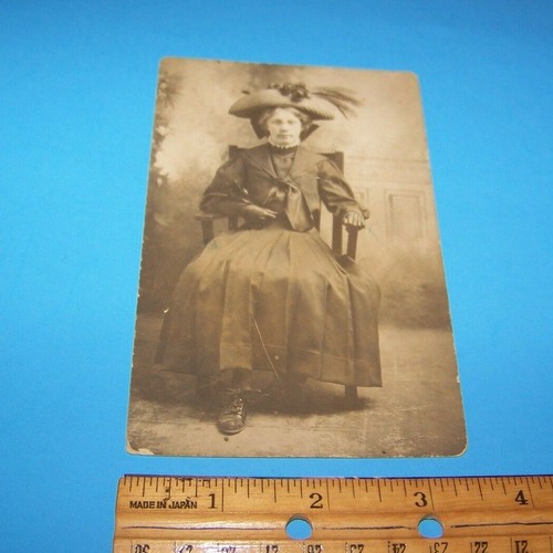 Vintage Real Photo Postcard Matron ( RPPC ) Lady In Hat | eBay