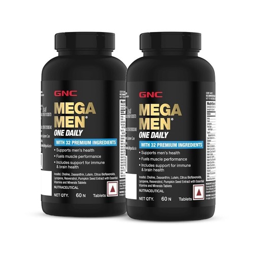 GNC Mega Men One Daily Multivitamin for Boost Immunity 120 tabs With F ...