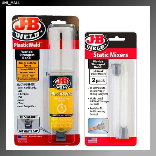 JB Weld New 50132 25Ml Plastic Welding Syringe & Static Mixers Kit | eBay