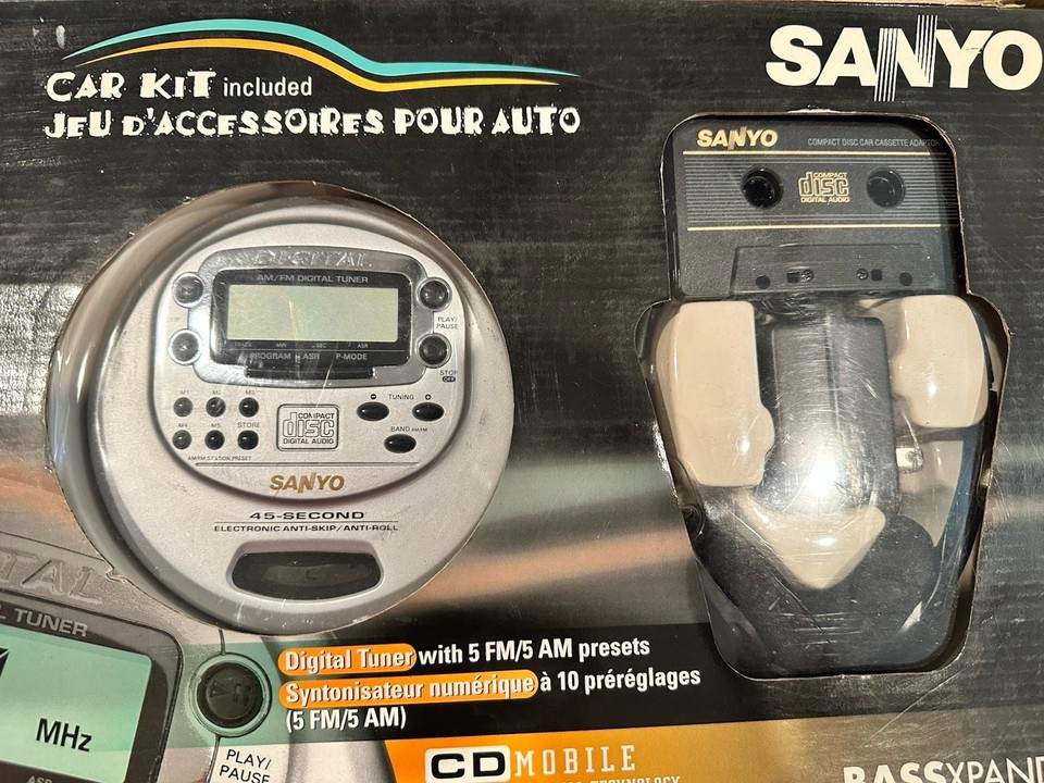 VNTG Sanyo Car Kit Cd Player CDP-437CRS WOTH MINI SPEAKERS Bassxpander ...