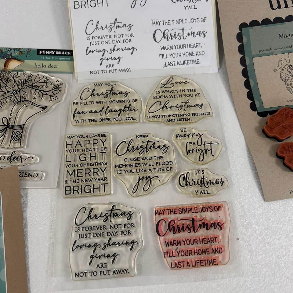 Unity Stamp Company Lot of Christmas Rubber Stamps Holiday Snowman ...