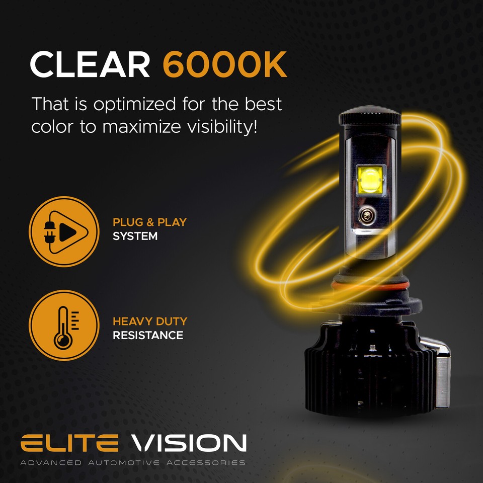 Elite Vision 880 LED Headlight Bulbs Conversion Kit 6000K White Fog ...