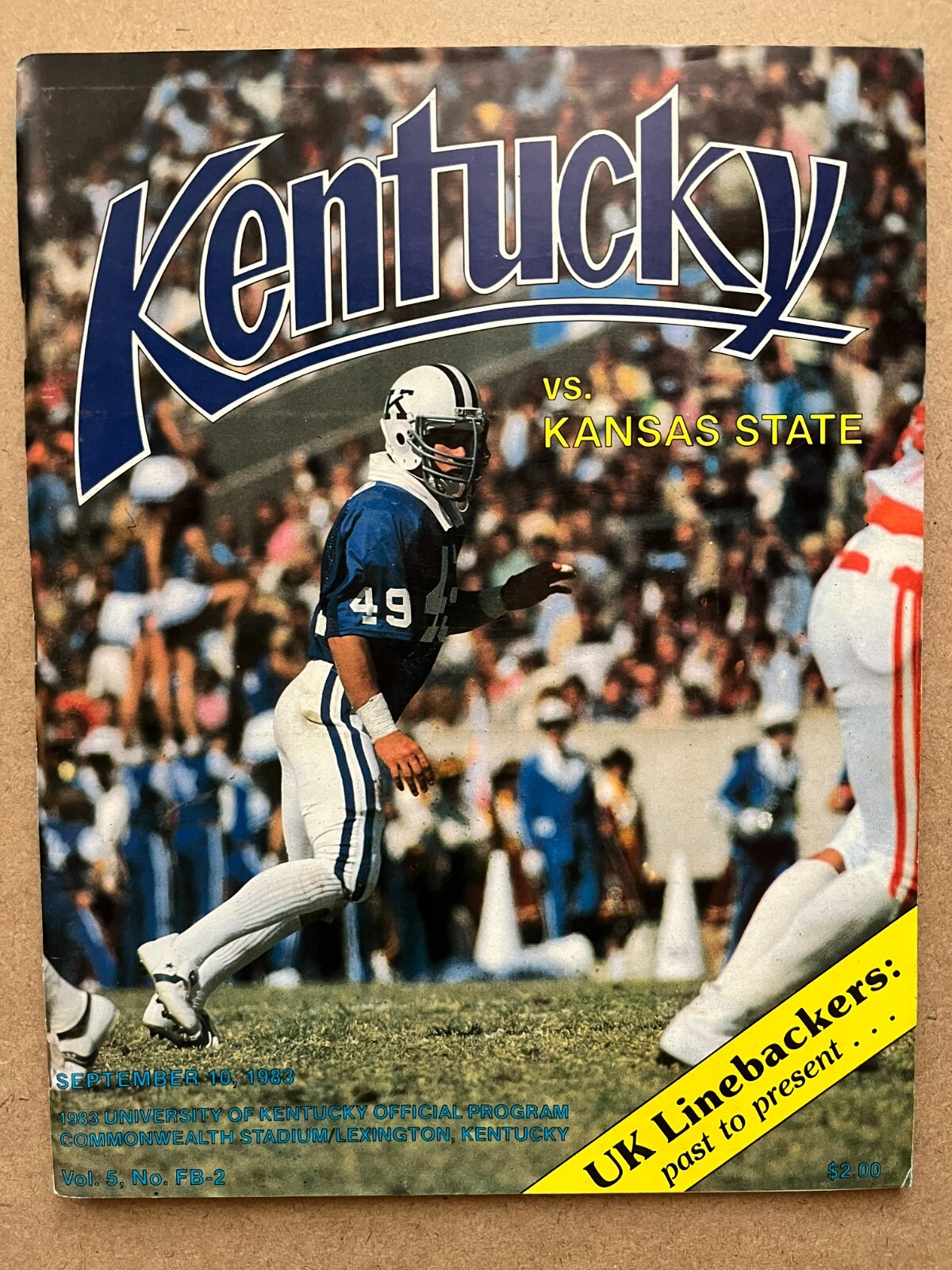'83 Vintage Original University of Kentucky/Kansas State Football Game ...