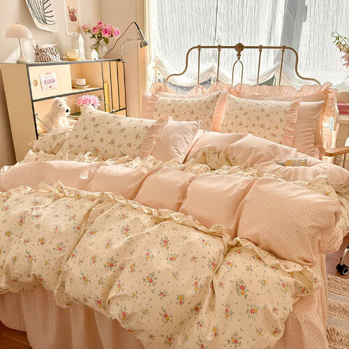 3pcs Cotton Soft lace Bedding Set(1*Duvet Cover + 2*Pillowcase, Without ...
