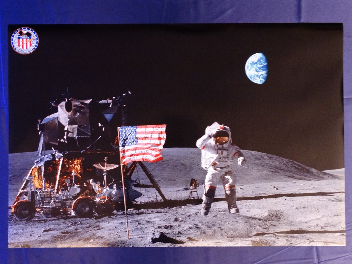 Apollo Moon Poster Apollo 11 Mission: Lunar Module, Moon & Earth