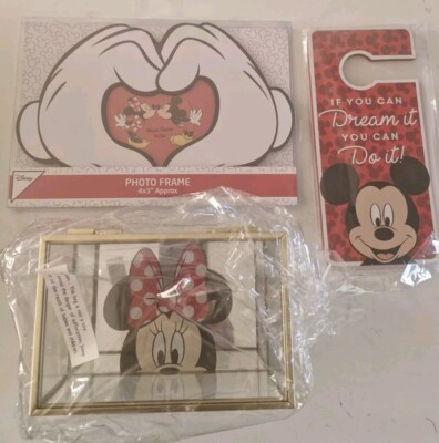 Disney Minnie Mouse Glass Jewellery Box Photo Frame & Door Hanger. BNIB ...