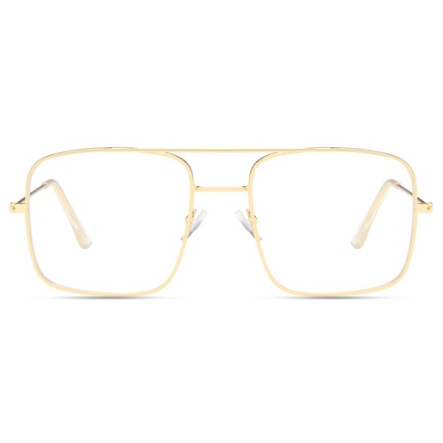 Metal Frame Rectangle Clear Lens Fashion Glasses For Men Women | eBay UK