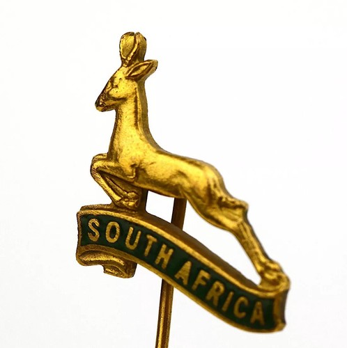 Rare Vintage 1960 South Africa Springbok Rugby Lapel Pin Badge Gold ...