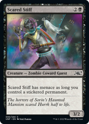Scared Stiff (90) FOIL Unfinity NM Creature Common MAGIC GATHERING CARD ...