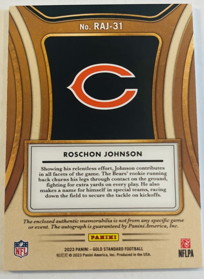 2023 Gold Standard ROSCHON JOHNSON RC Jumbo Patch Auto RPA /149 #RAJ-31 ...