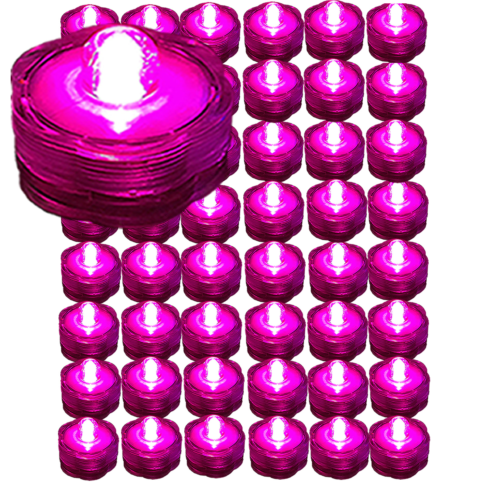 HOT PINK- 48 Qty Submersible LED Tea Light WEDDING Centerpiece ...