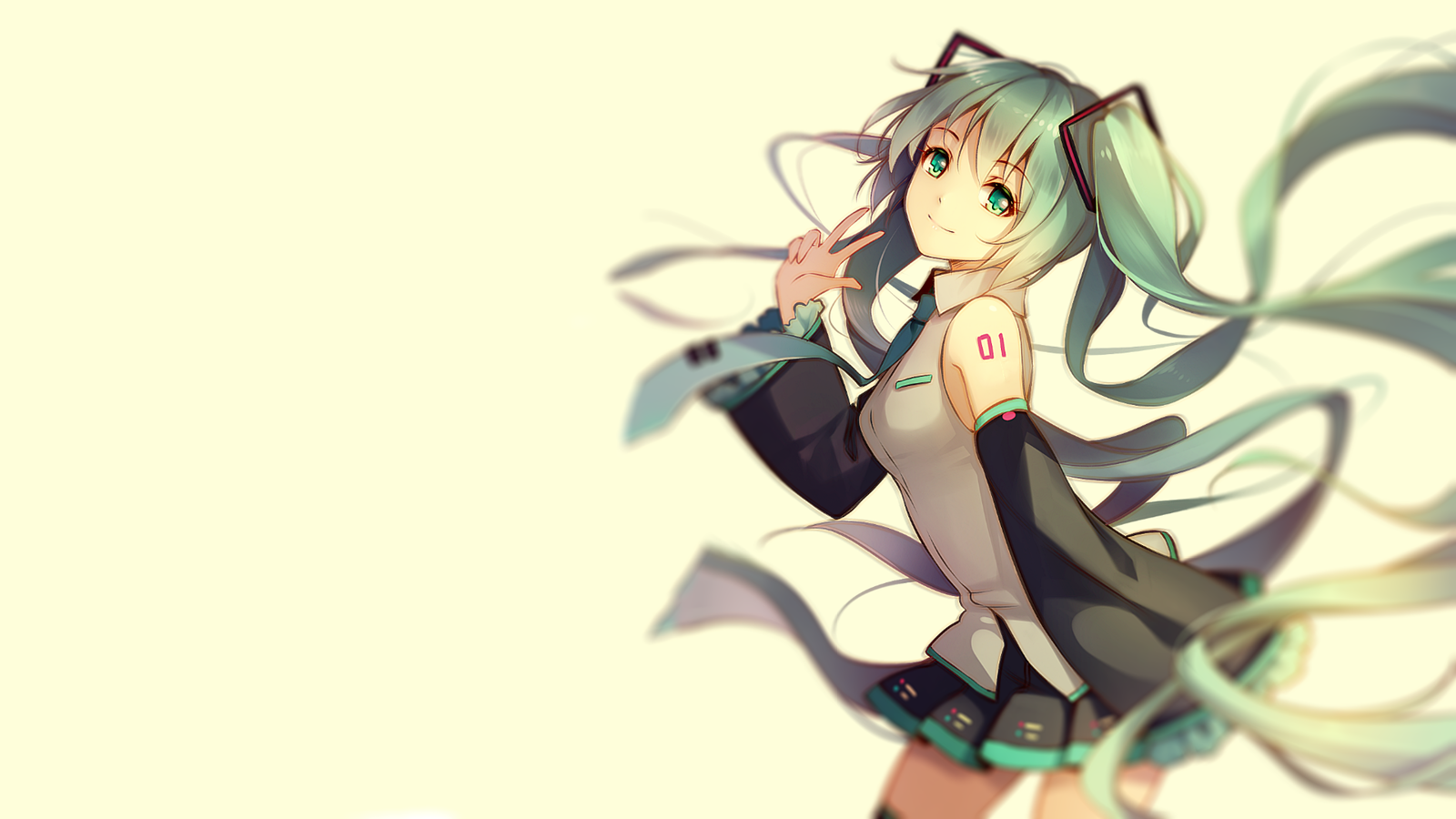 Anime girls hatsune miku vocaloid white background Playmat Game Mat ...