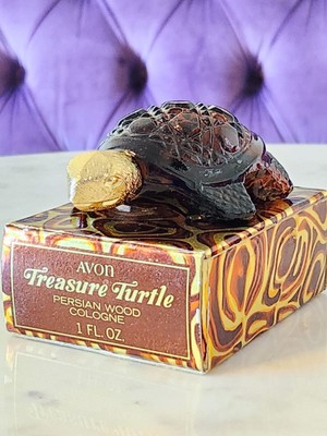 Vintage AVON Treasure Turtle Persian Wood 1 fl oz. cologne New old ...