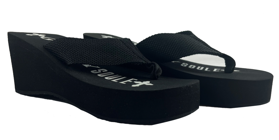 Gypsy Soule - 3" WEDGES Platform Heel Thong Sandals Heel Comfort Soles ...