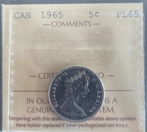 Canada - 5 Cents - 1965 - ICCS Certified - PL-65 | eBay